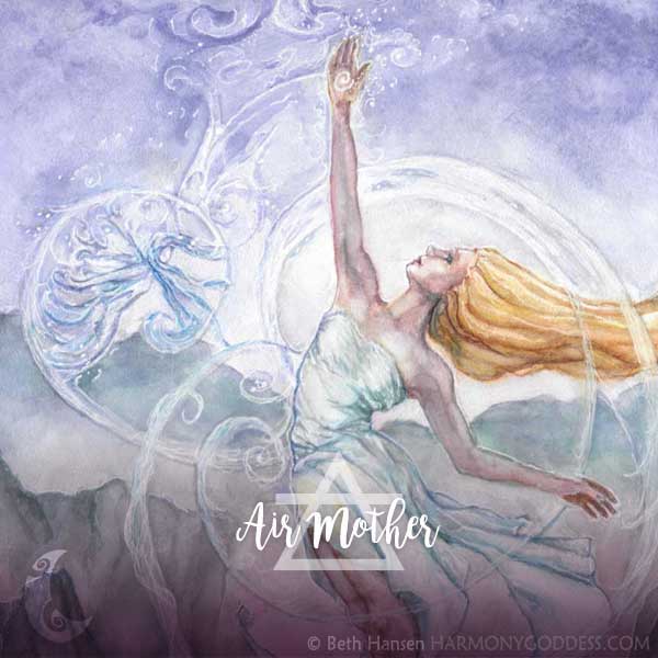 Air Mother Wind Goddess Art Print - wiccan, pagan, druid gift – Harmony ...