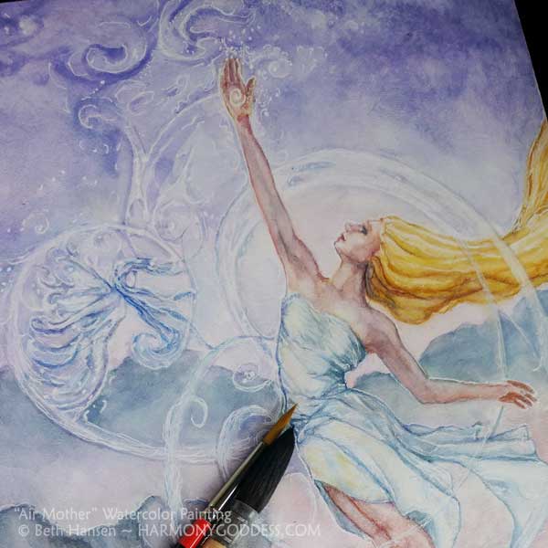 Air Mother Wind Goddess Art Print - wiccan, pagan, druid gift – Harmony ...